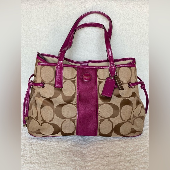 Coach | Bags | Coach Signature Handbag Raspberry | Poshmark